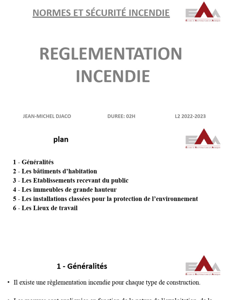 Séance 5_La reglementation incendie | PDF