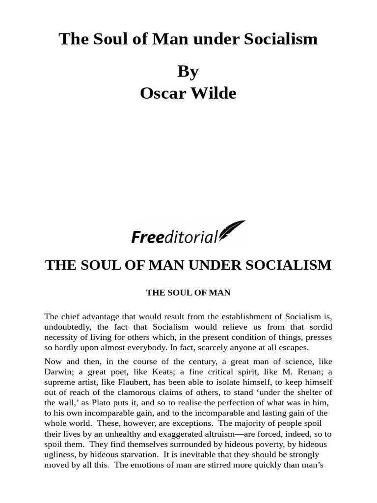 The Soul of Man Under Socialism | PDF | Crimes | Crime & Violence