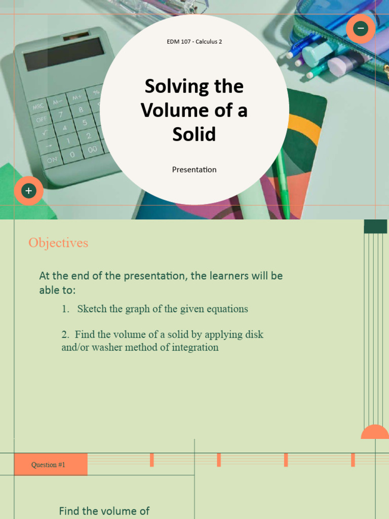 Solving Volume of A Solid | PDF | Volume | Equations
