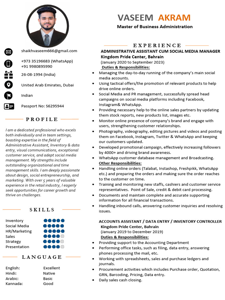 Vaseem Akram - CV | Download Free PDF | Social Media | Popular Culture & Media Studies