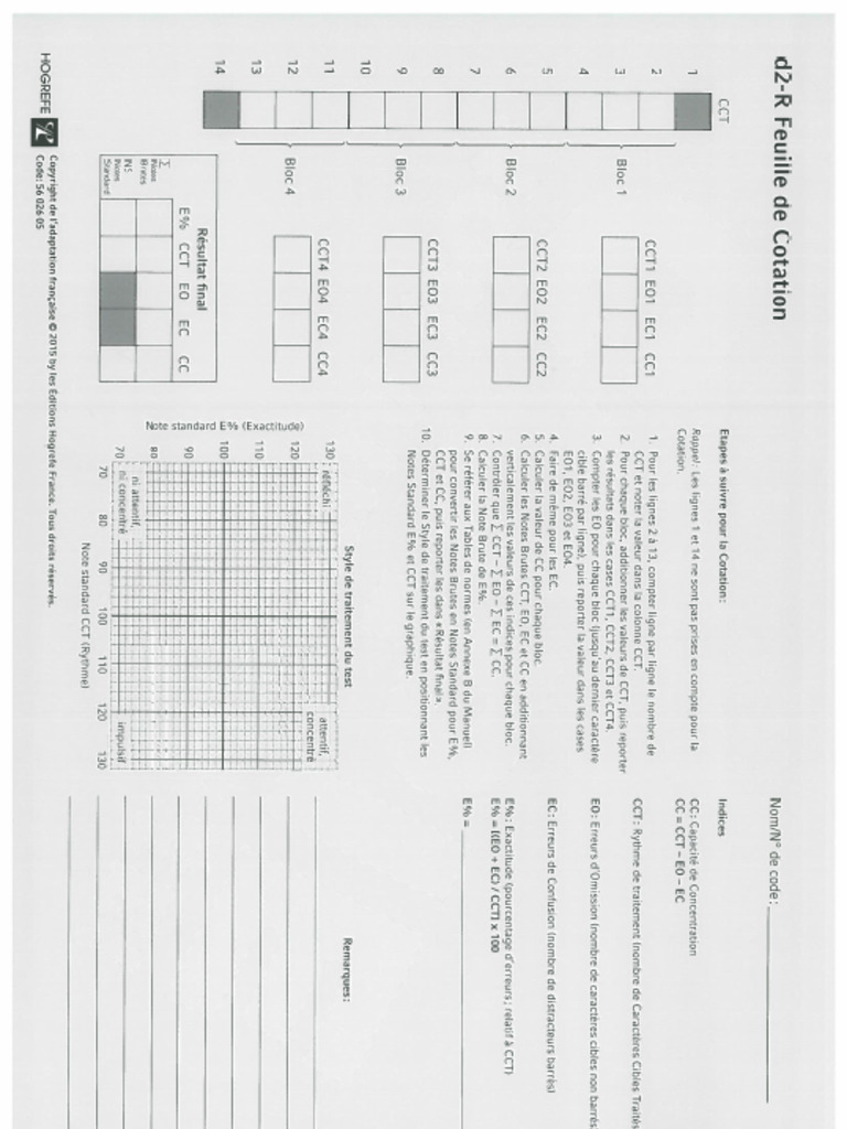 D2 Feuille de Cotation | PDF