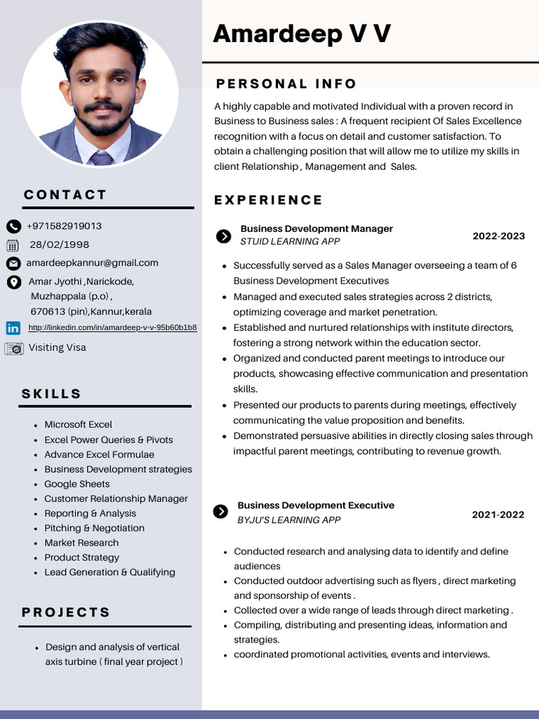 Amar RESUME Updated | PDF | Sales | Marketing