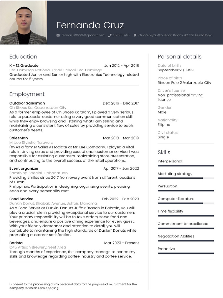 Fernando Cruz CV. | PDF