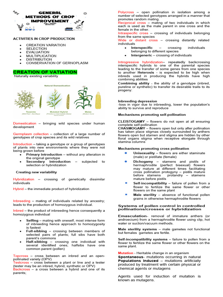 Reviewer Crop Improvement | PDF | Flowers | Plant Breeding