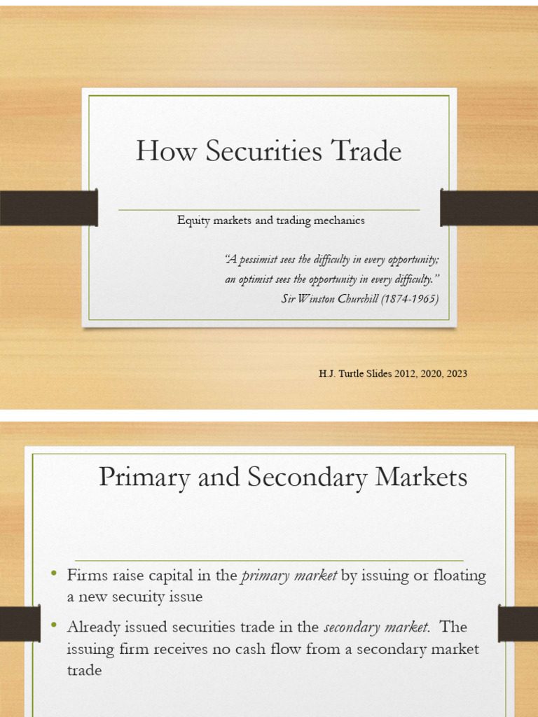 3 How Securities Trade | PDF | Margin (Finance) | Stocks