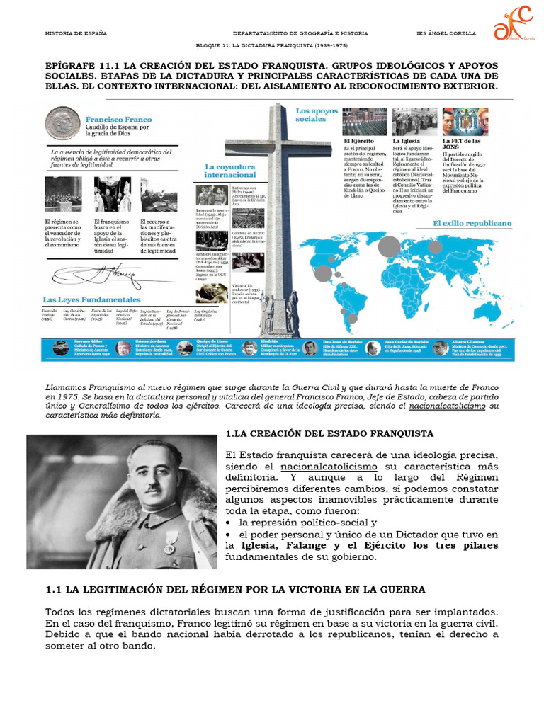 Epígrafe 11 1 El Estado Franquista Pdf España Franquista