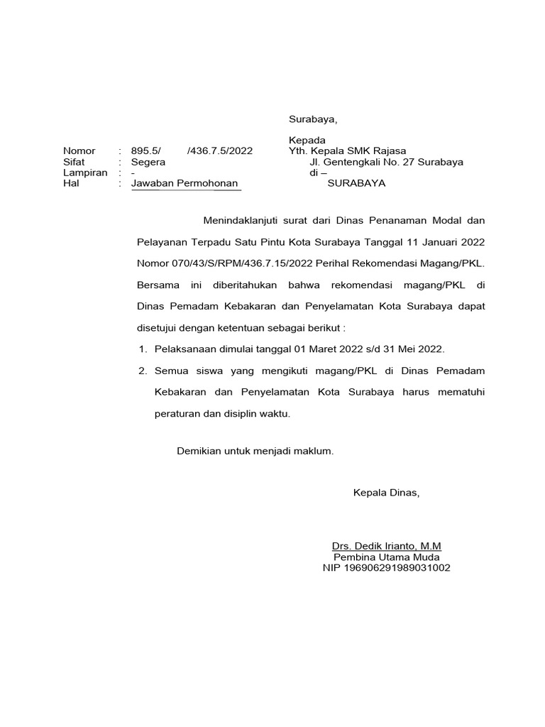 Surat Biasa 2023 | PDF