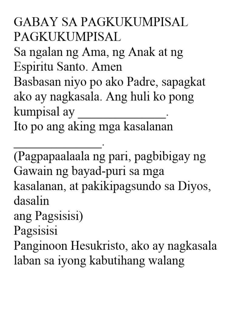 Gabay Sa Pagkukumpisal | PDF