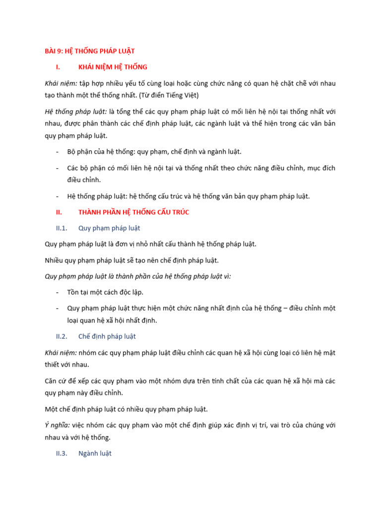 Bai 9. He Thong Phap Luat | PDF
