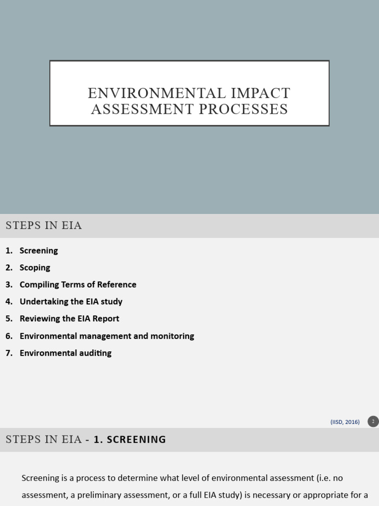 Chapter#3 EIA Process 2 EIA Process EIA 6103 | PDF | Environmental Impact Assessment | Audit