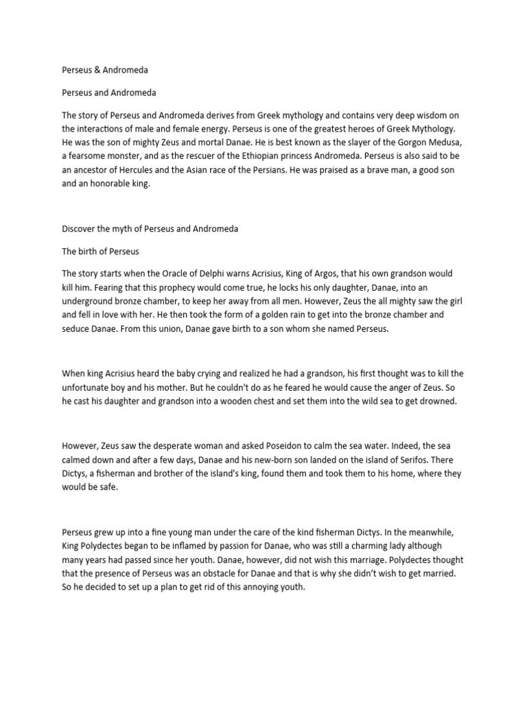 Perseus & Andromeda | PDF | Medusa | Greek Mythology