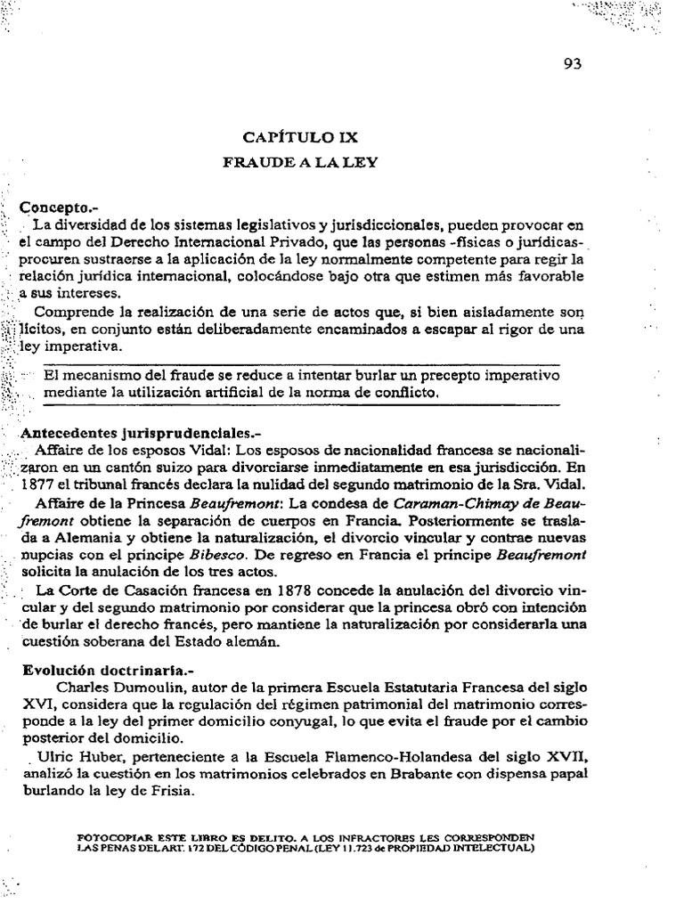 09. (Tema 5) Guía de DIPriv (2017) - Feldstein (Cap. 9 Fraude Ley) | PDF | Derecho penal | Fraude
