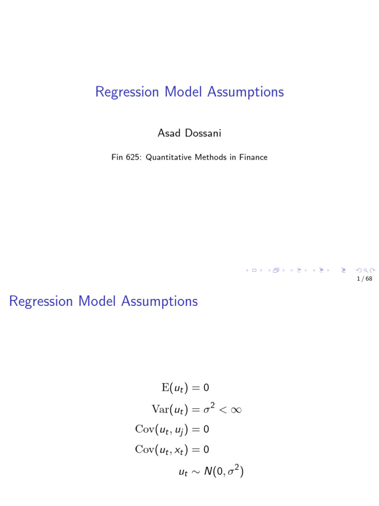 Regression Model Assumptions | PDF | Statistical Analysis | Teaching Mathematics