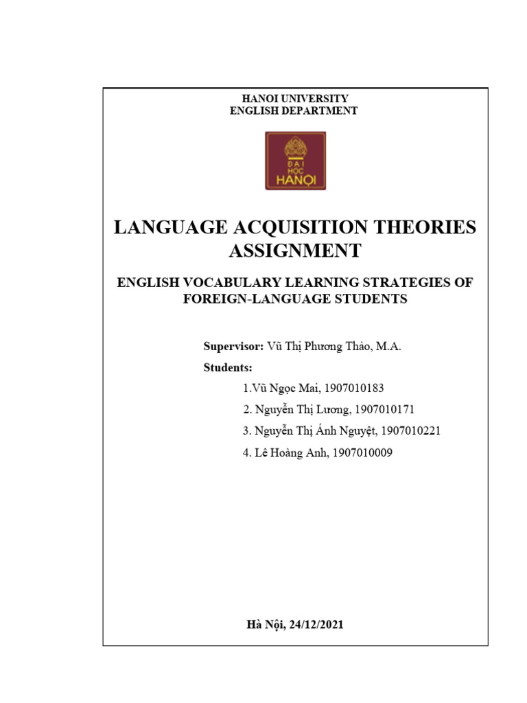 Group 1 - English Vocabulary Learning Strategies | PDF | Vocabulary | Second Language