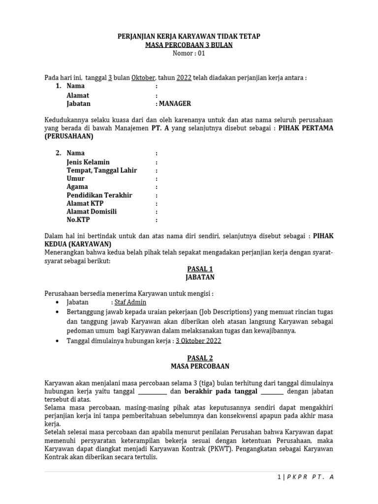 Contoh Surat Karyawan Training | PDF | Karier & Perkembangan | Hukum