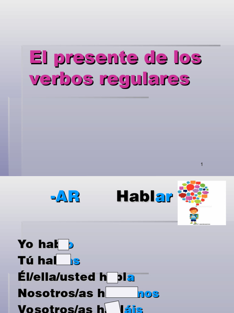 El Presente de Los Verbos Regulares | PDF