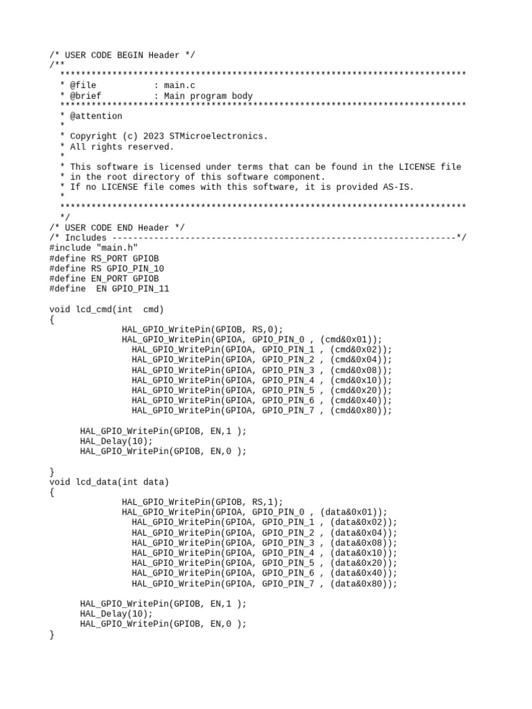 LCD Interfacing Code | PDF | Software Engineering | Software