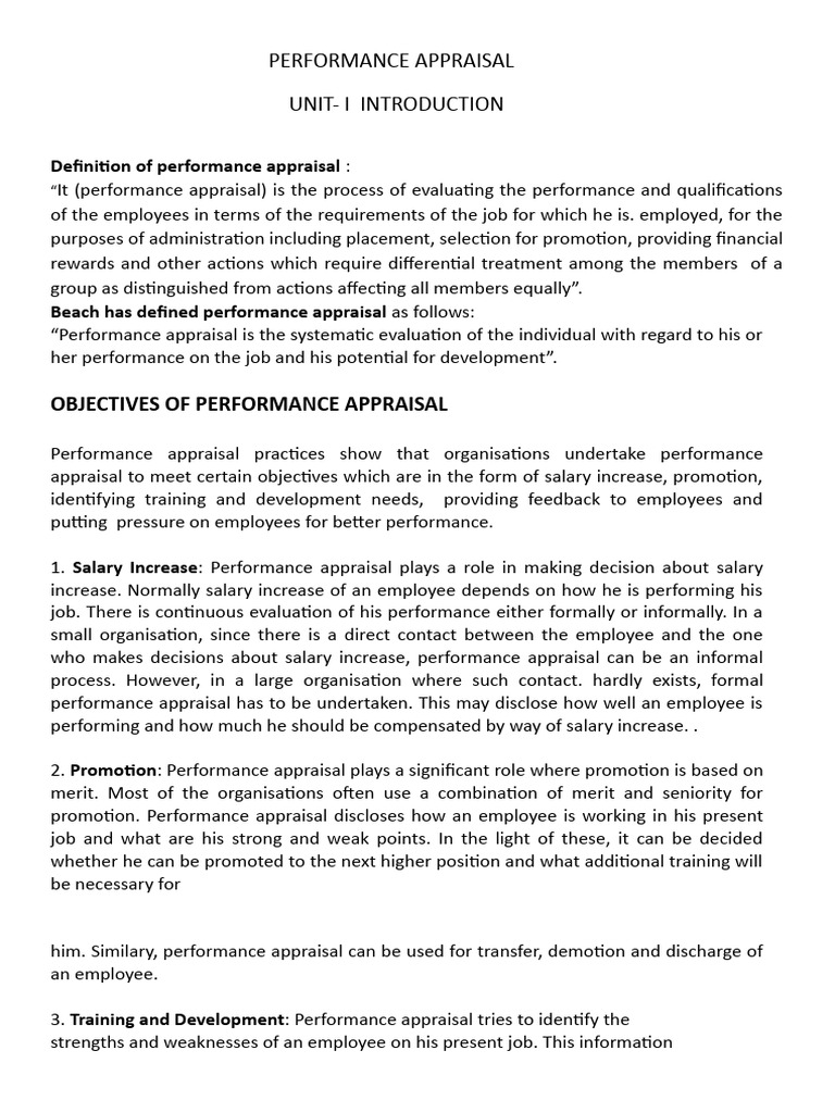 Performance Appraisal Overview and Process | PDF | Performance ...