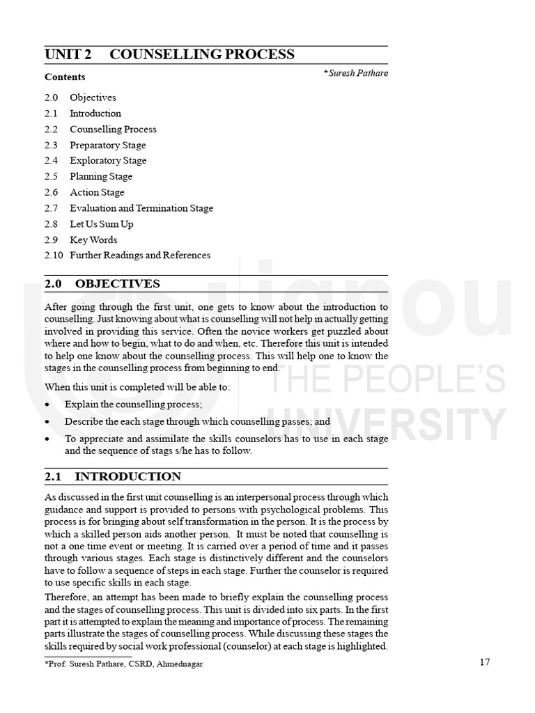 Process of Individual Counselling | PDF | Psychotherapy | Counseling ...