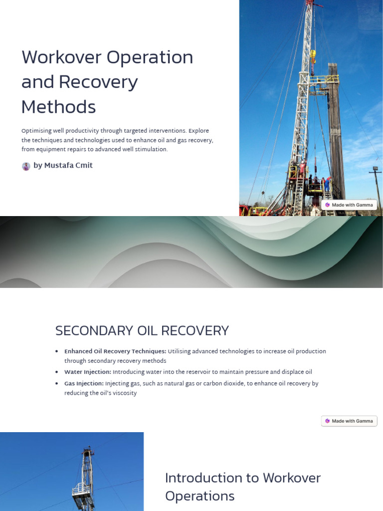 Workover Operation and Recovery Methods | PDF | Extraction Of Petroleum ...