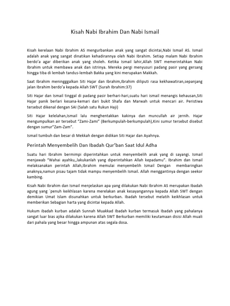 Kisah Nabi Ibrahim Dan Ismail | PDF