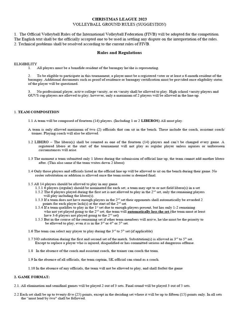 Volleyball Rules | PDF | Volleyball | Sports