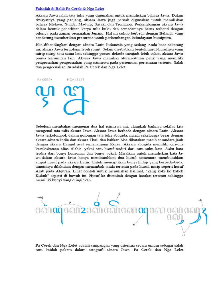 Pa Cerek Dan Nga Lelet | PDF | Seni & Disiplin Bahasa