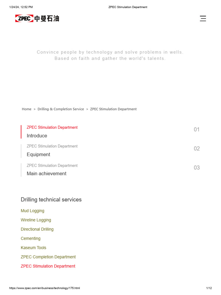 ZPEC Stimulation Department | PDF | Oil Well | Petroleum Reservoir