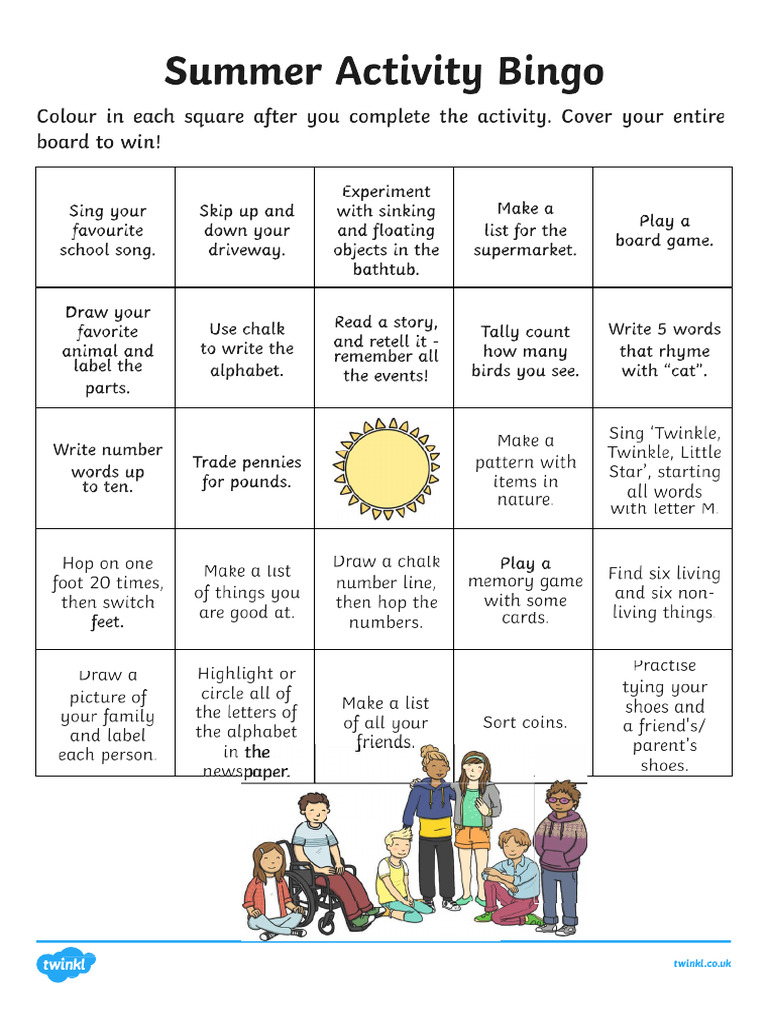 T C 7482 Summer Activity Bingo | PDF
