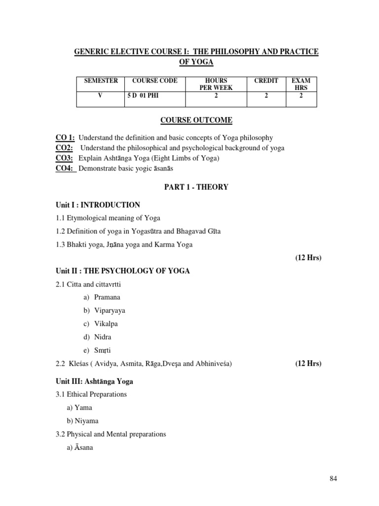 Yoga Philosophy and Practice Course | PDF | Yoga | Asana