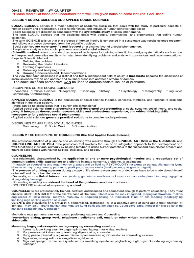 Social Sciences & Counseling Guide | PDF | Social Sciences | Science