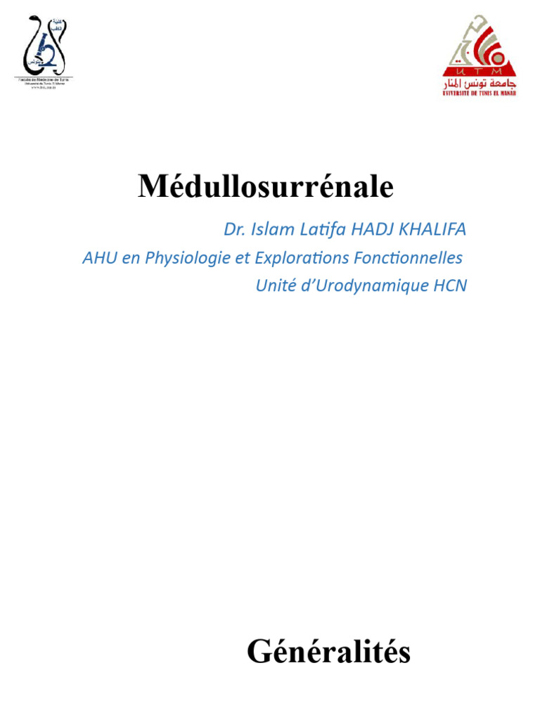 Médullo Surrénales DR ILHK Officiel | PDF | Noradrénaline | Glande ...