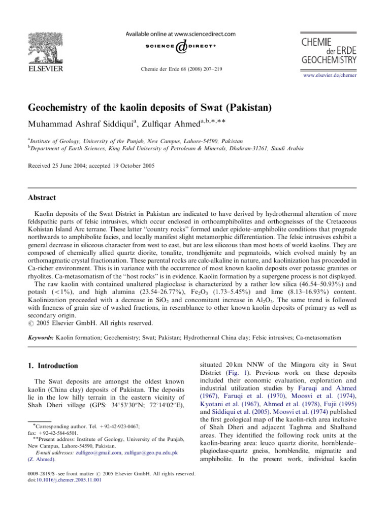 Ashraf Siddiqui 2005 | PDF | Rock (Geology) | Minerals