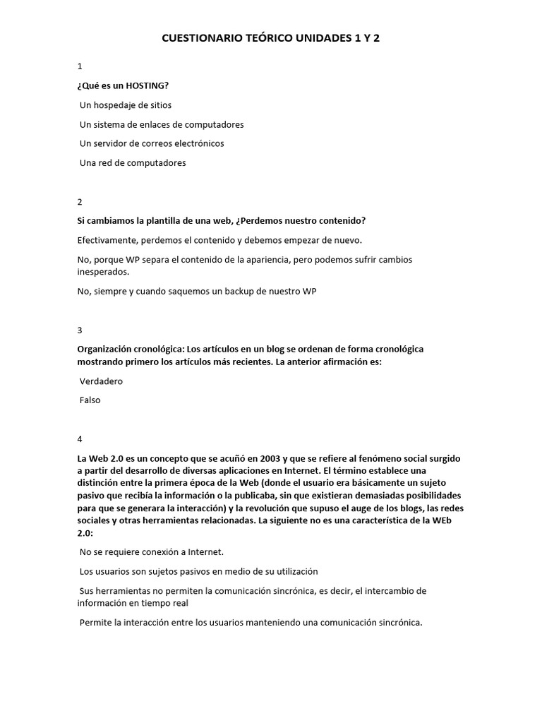 Cuestionario Final UD1 UD2 | PDF | Red mundial | Internet y web