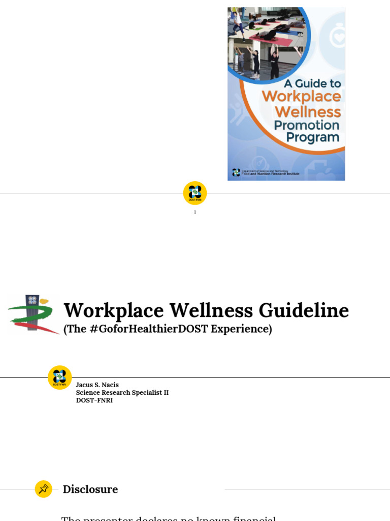 Workplace Wellness Guidelines by DOST-FNRI | PDF | Physical Fitness ...