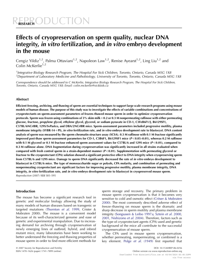 Rep 1330585 | PDF | In Vitro Fertilisation | Sperm