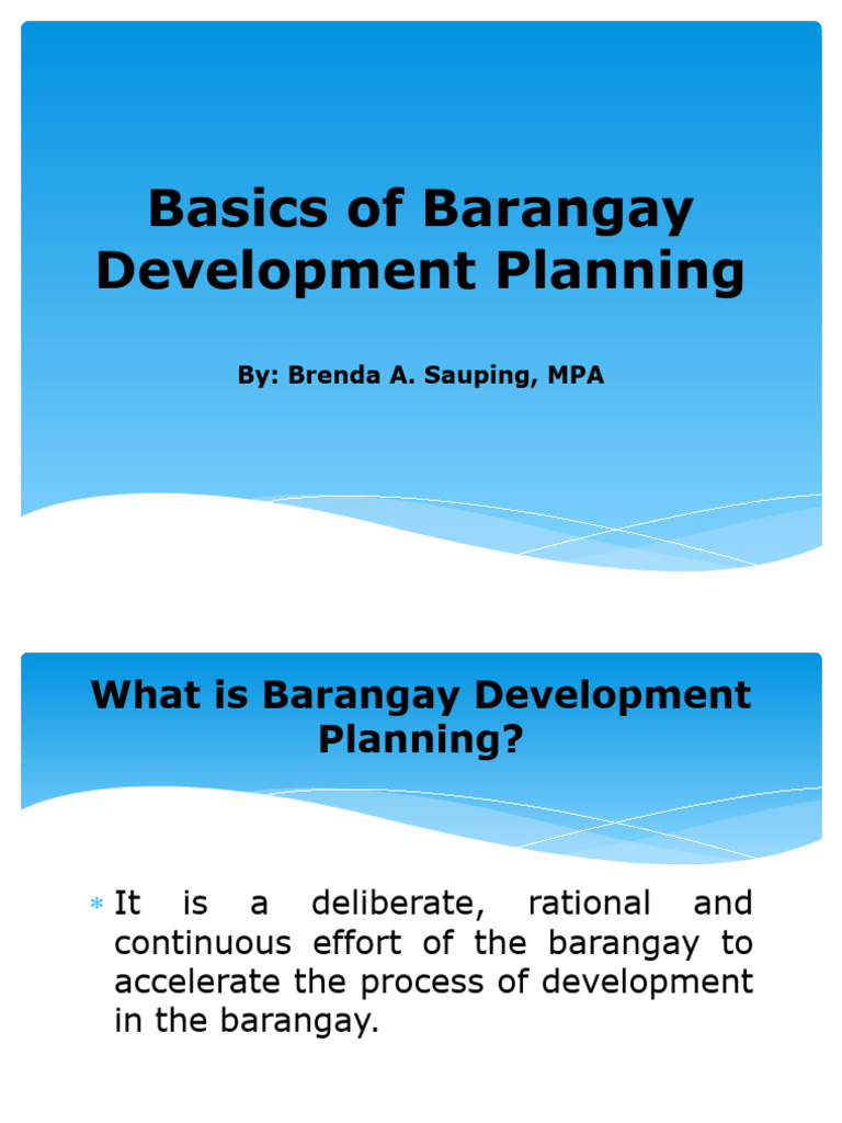 Basics of Barangay Development Planning | PDF | Decision Making | Non ...