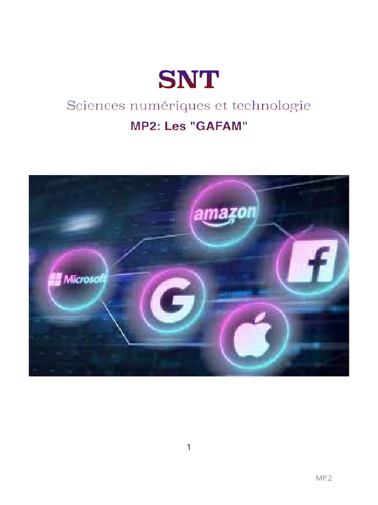 Exposé de SNT Sur Les Gafam | PDF | Apple Inc. | Microsoft
