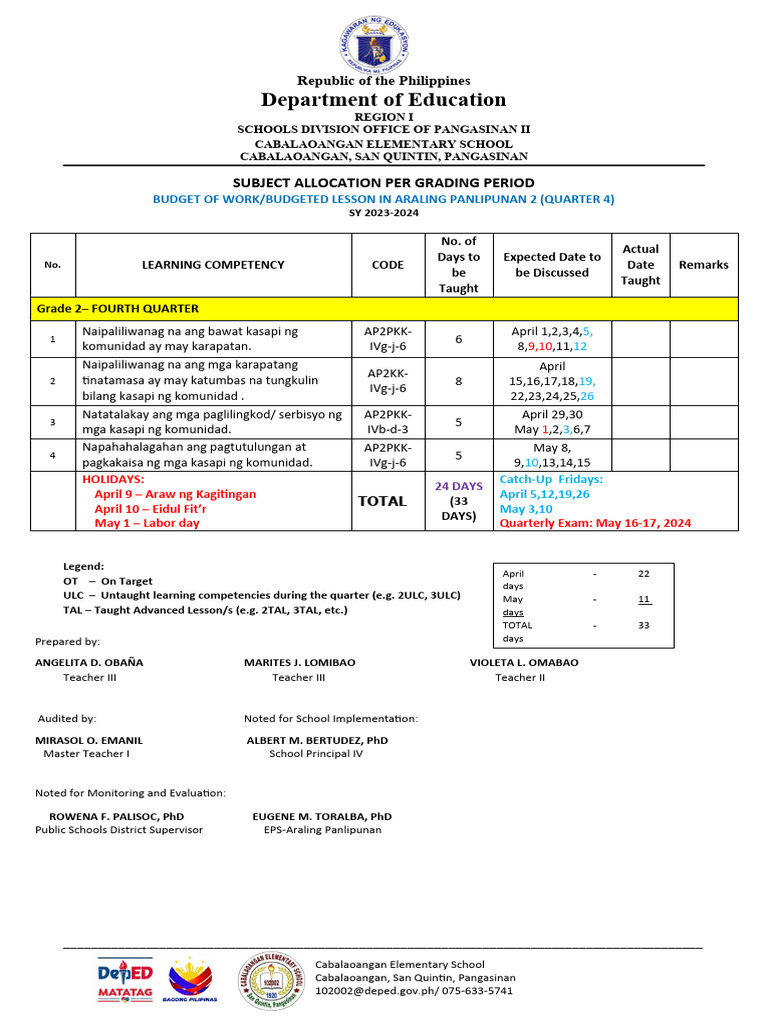 Bow-Ap 2-Fourth Quarter | PDF