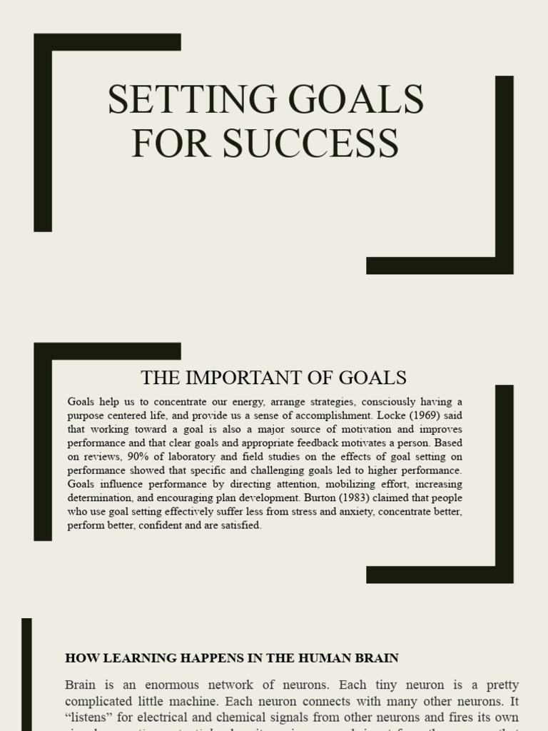 Setting Goals For Success | PDF