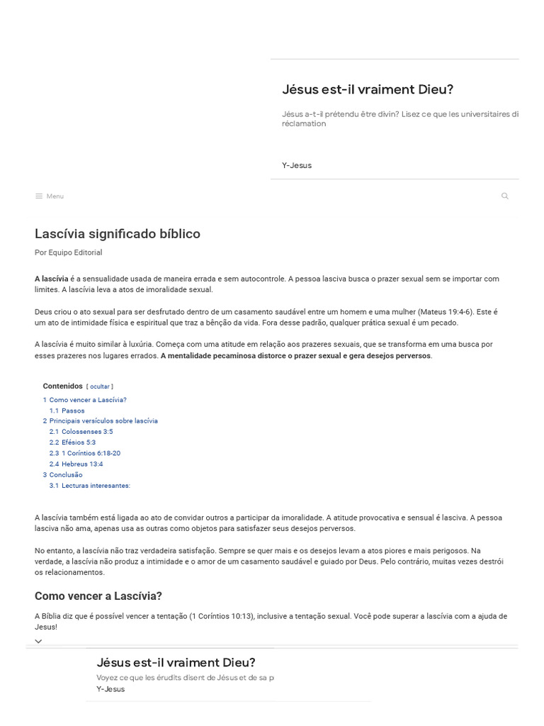 Lascívia Significado Bíblico - Guia Biblica | PDF | Pecado | Santo