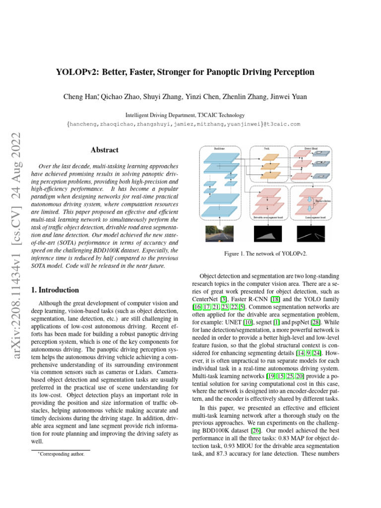 Yolopv2 Bdd100k Pdf Image Segmentation Cognitive Science