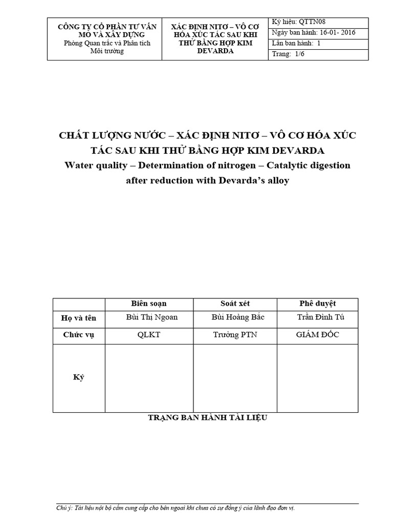 SOP T NG N - TCVN 6638-2000 Finish | PDF