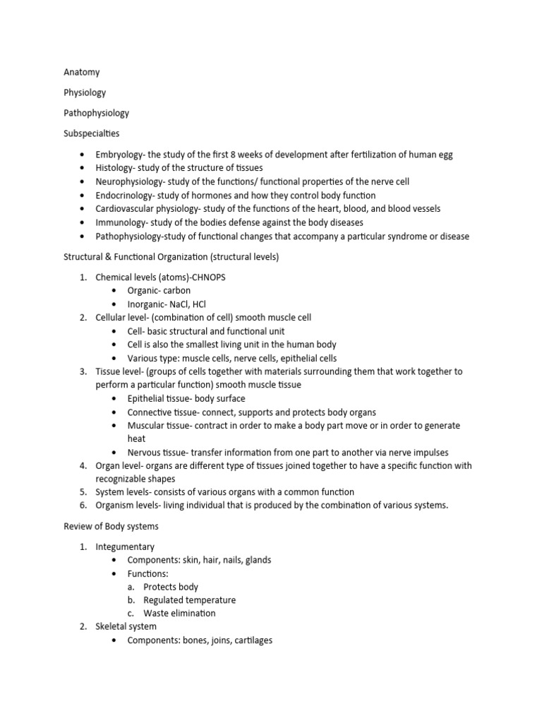 Anaphy | PDF | Human Body | Tissue (Biology)