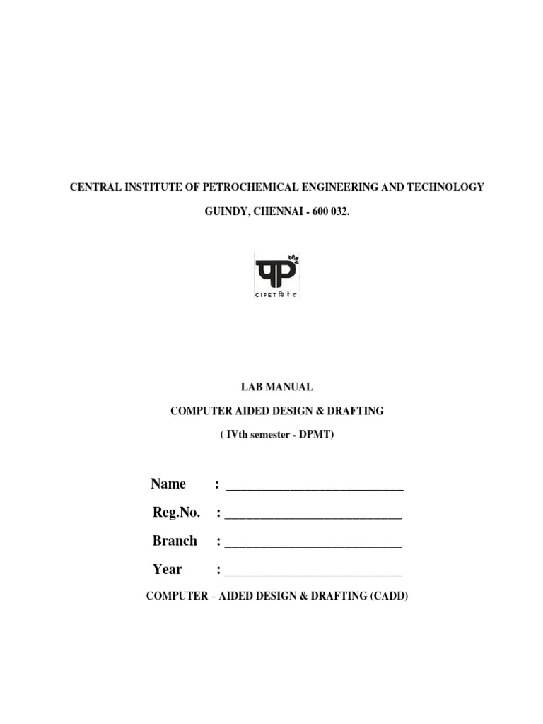 autoCAD - dpmt-4th Sem - CAD LAB MANUAL | PDF | Computer Aided Design ...