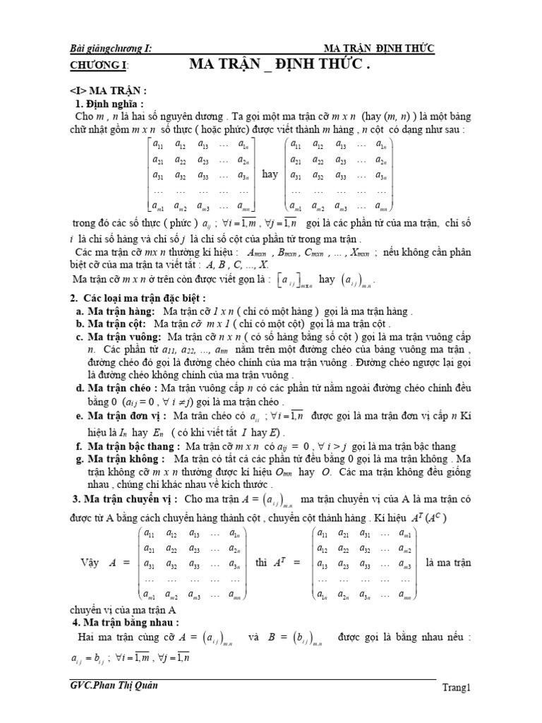 Matran Dinhthuc. | PDF