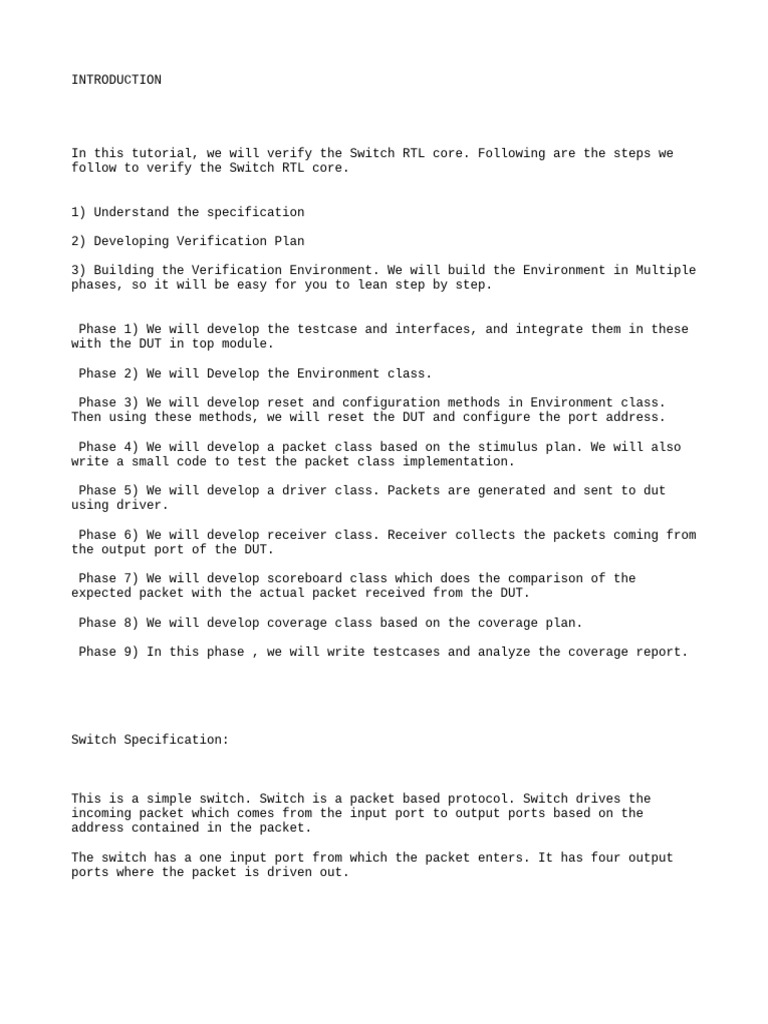 Switchspec | PDF | Input/Output | Network Packet