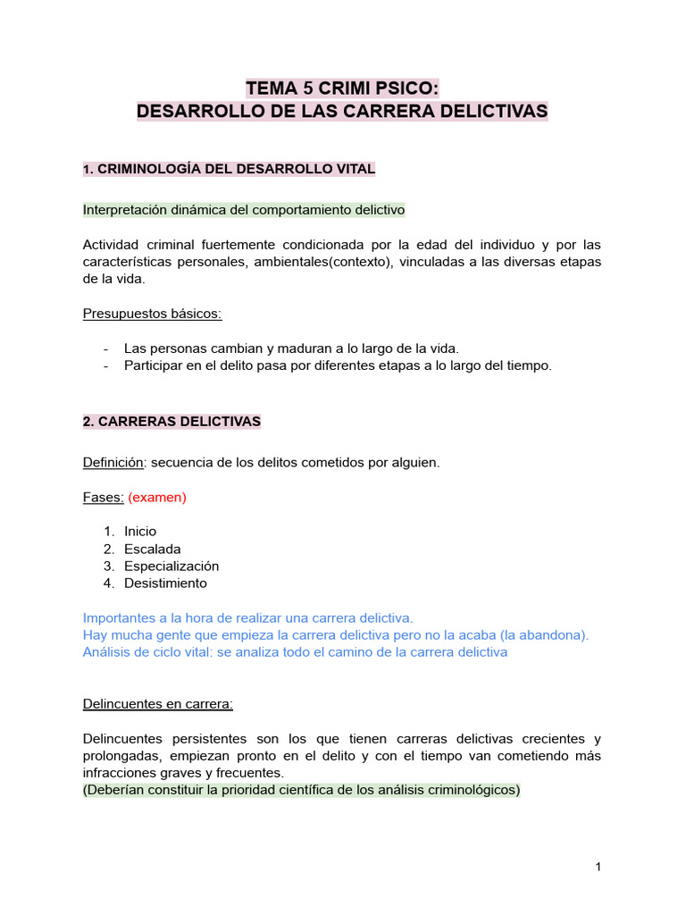 Tema 5 Crimi Psico | PDF | Comportamiento | Criminología