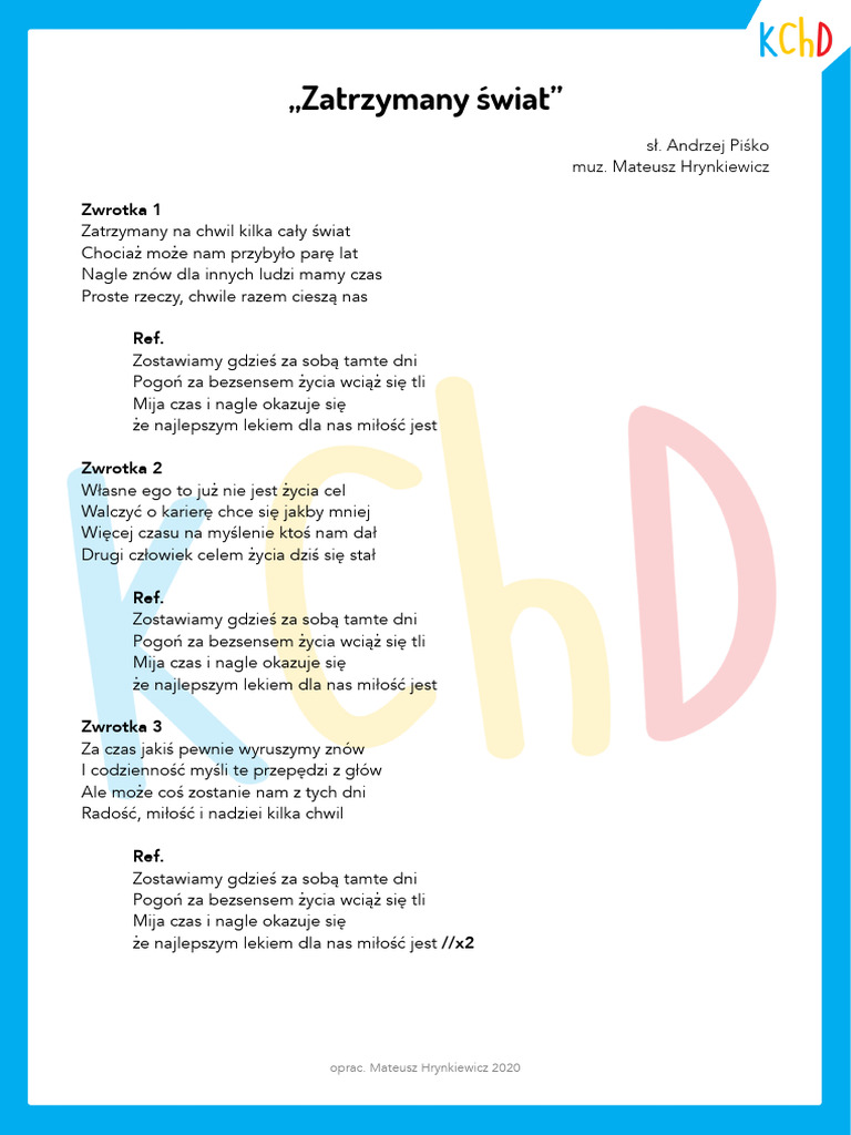 KCHD I Goście Zatrzymany Świat Tekst | PDF