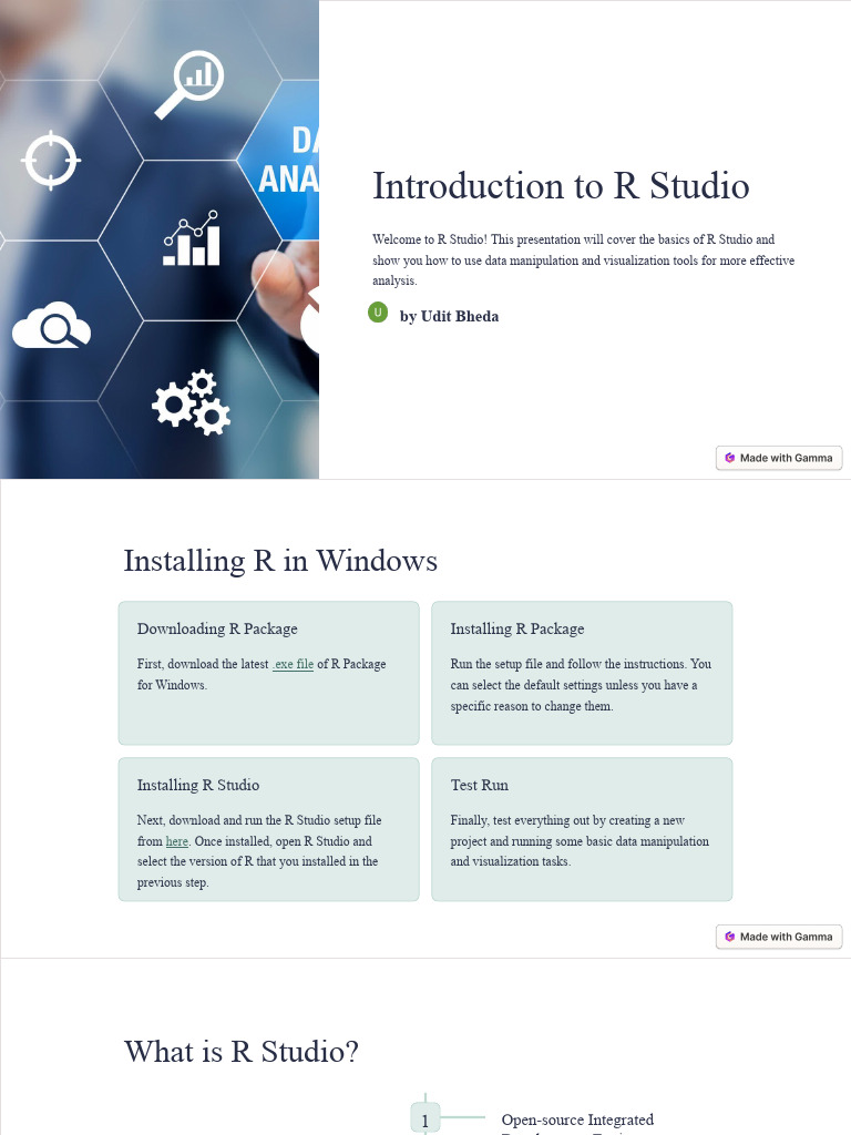 Introduction To R Studio | PDF | Integrated Development Environment | Graphical User Interfaces
